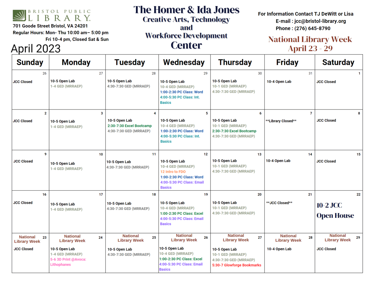 Calendar | Bristol Public Library